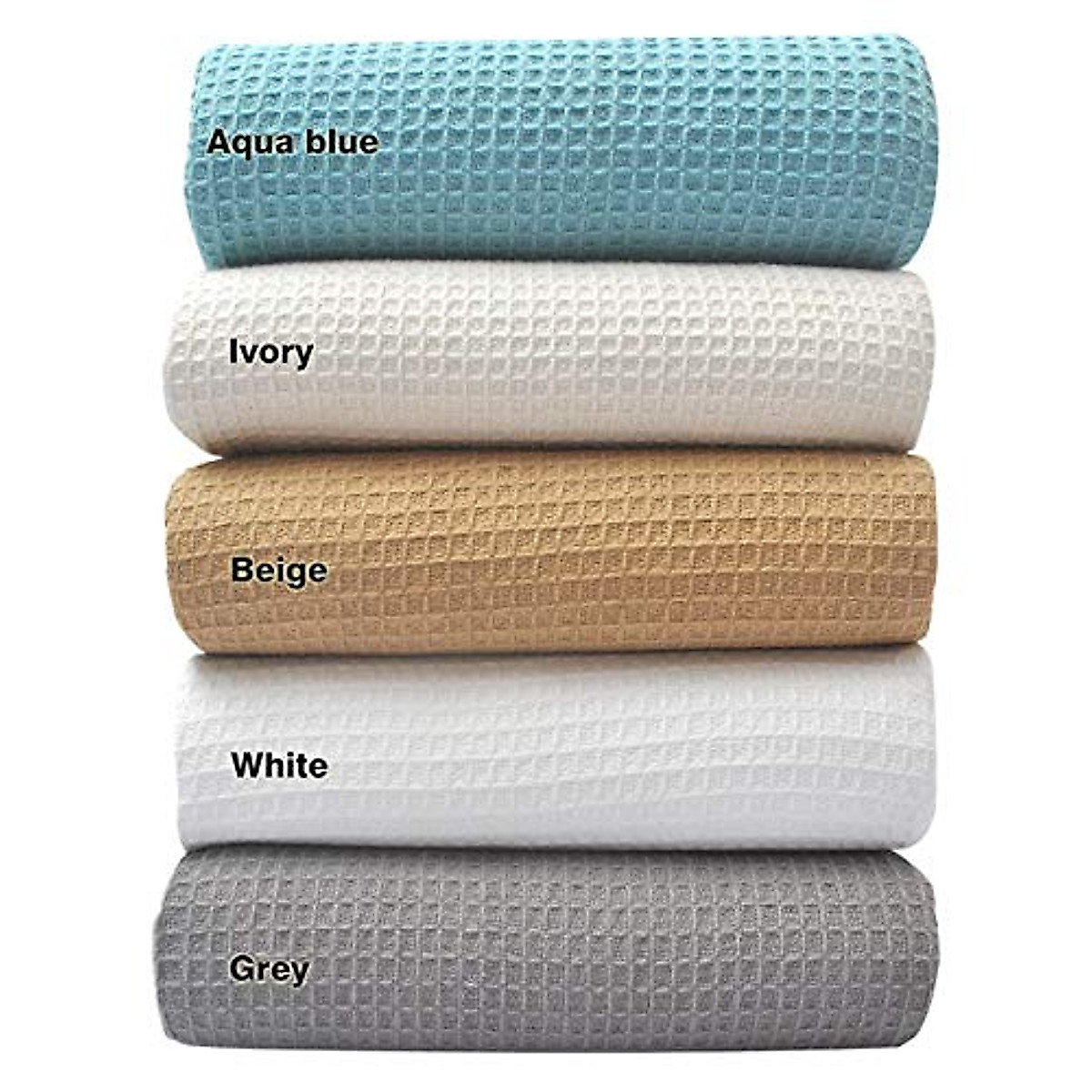 Tex Trend Luxury 100% Cotton Blanket - Soft Blanket for Bed, Sofa & Couch - Breathable Blanket for Summer - All Season Cotton Thermal Blanket (Ivory, Twin XL)