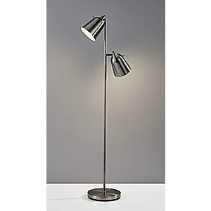ADESSO 3237-01 Floor-Lamps, Matte Black/Antique Brass