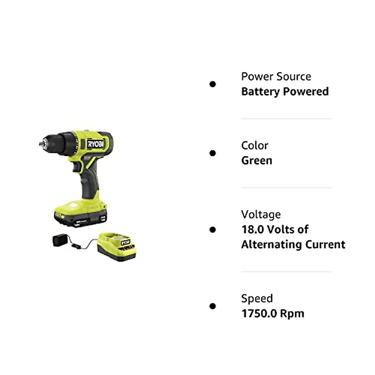 RYOBI ONE+ 18V Cordless 1/2 in. Drill/Driver Kit with (1) 1.5 Ah Battery and Charger