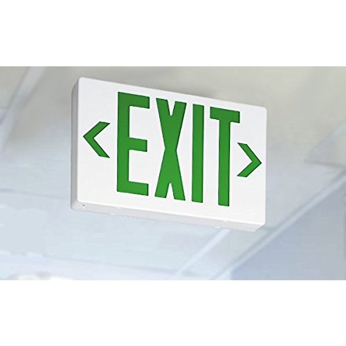 Lithonia Lighting EXG LED EL M6 Contractor Select Green Thermoplastic LED Emergency Exit Sign with Backup Battery