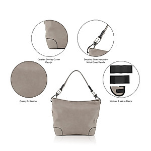 Lydia Large Concealed Carry Leather Hobo Purse For Women With Detachable Holster - Brown