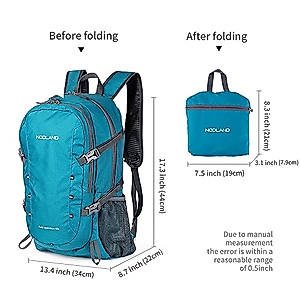Sharkborough NODLAND 40L Lightweight Hiking Backpack Water Resistant Packable Daypack