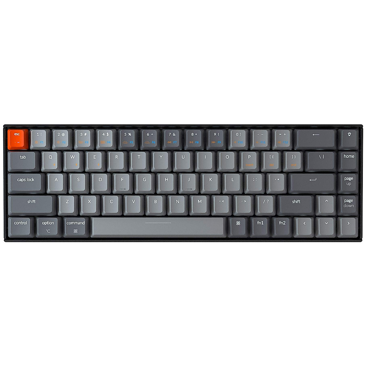 Keychron K6 Hot Swappable Wireless Bluetooth 5.1/Wired Mechanical Gaming Keyboard, 65% Compact 68-Key RGB LED Backlight/Gateron G Pro Blue Switch/Rechargeable Battery Compatible with Mac Windows