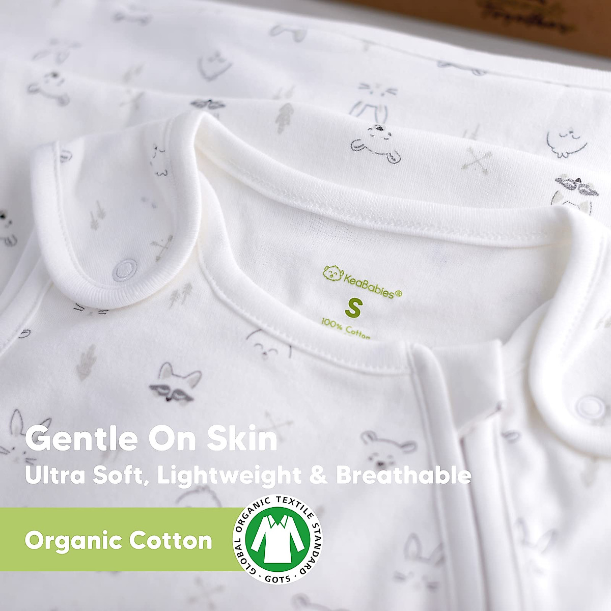 Organic Baby Sleep Sack Wearable Blanket - Baby Sleeping Bag 0-24 Months, Baby Swaddle Blankets for Baby Boy, Girl, Newborn, Infant, Baby Sleeper Swaddles, Baby Sleep Bag (KeaStory, Small 0-3M)