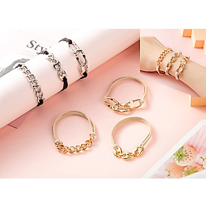 Bracelet Hair Ties With Gold Silvery and Beige Elastic,2 in 1 No Crease Hair Ponytails & Elastic,Looks Cute On Your Wrist And Great In Your Hair (3PCS, Black Silver-A)