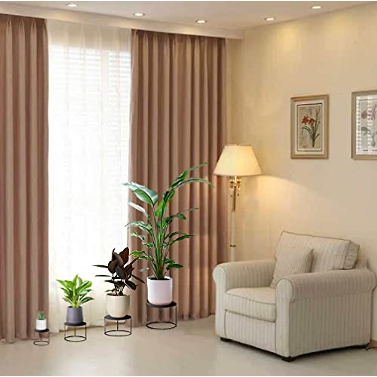 Plant Stand 4 Pack Mid Century Modern Simple Small Plant Stand Indoor Outdoor for Heavy Plant Pots Multiple Height Size Corner Plant Holders -Gifts for Plant Lovers-Black