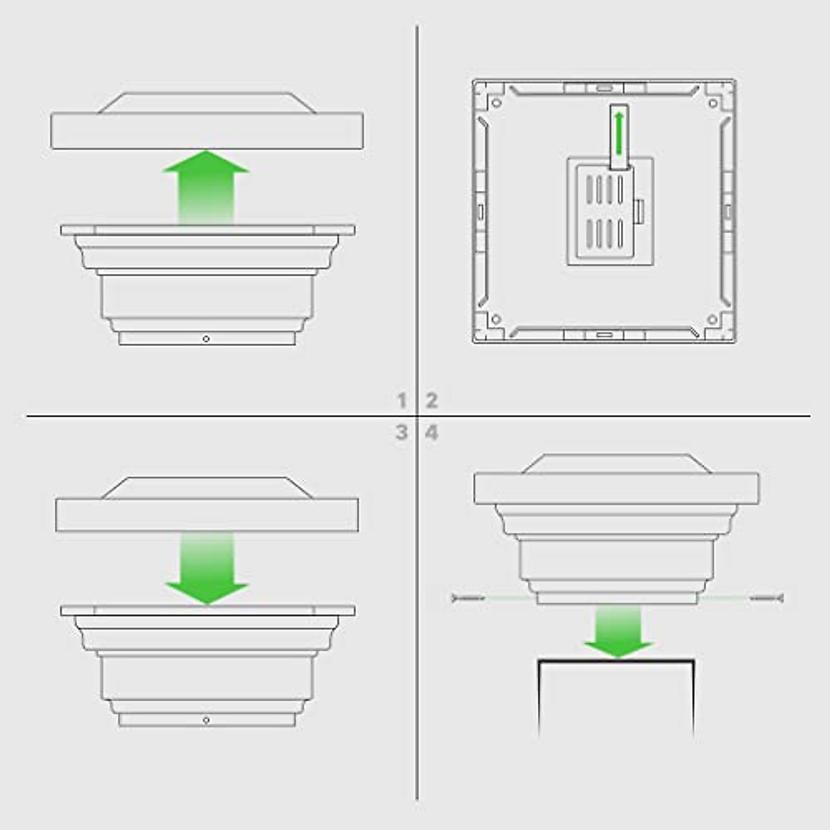 Classy Caps SL078W PVC Regal Solar Post Cap, 4" x 4", White