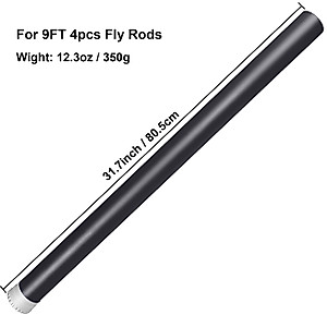 Z Aventik Carbon Fly Fishing Rod Tube(Case) Aluminum Cap – fits Any 9ft 4pcs Fly Rod (Matt Gunsmoke)