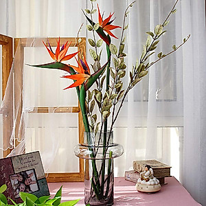 Calcifer 32'' Real Touch Bird of Paradise Artificial Flowers Bouquet for Home Garden Decoration/Wedding Party Decor (Goldenrod,5 Stems)