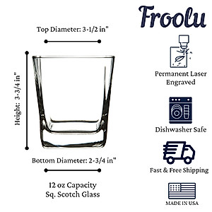 Custom Whiskey Glasses For Men - Premium Scotch Box Engraved Gift for Husband, Dad, Boyfriend - Personalized Bar Gifts for Bourbon Lovers - Christmas, Anniversary, Birthday