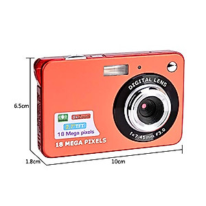 Explopur Digital Camera Mini Pocket Camera 18MP 2.7 Inch LCD S n 8X Zoom Smile Capture Anti-Shake with Battery