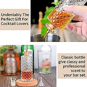 Suprobarware Bitters Bottle - Diamond Bitter Bottle for Cocktail, 5.8oz / 170ml, Glass Dashes Bottle with Zinc Alloy Dasher Top - NKJP0001