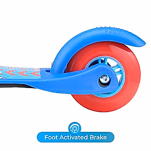 Sonic The Hedgehog Self Balancing Kick Scooter with Light Up Wheels, Extra Wide Deck, 3 Wheel Platform, Foot Activated Brake, 75 lbs Limit, Kids & Toddlers Girls or Boys, for Ages 3 and Up