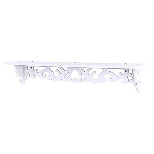 Estink White Carved Wall Hanging,New White Filigree Style Shelves Cut Out Design Wall Shelf Home Gardening Tools Rack,62x12x4cm