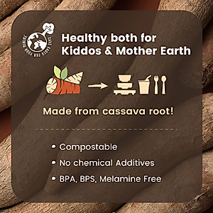 Miniware Little Foodie Set with Cereal Bowl, Sandwich Plate, My First Cutlery Set, 1-2-3 Sip Cup, and Detachable Suction Foot for Baby Toddler Kids | BPA Free (Vanilla + Aqua)