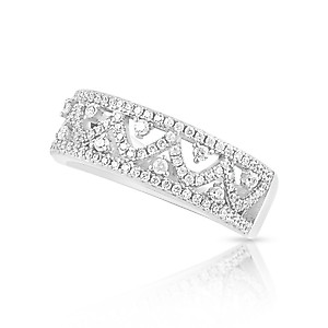 SILVERCLOSEOUT Sterling Silver Simulated Diamond Filigree Vine Ring - Size 6