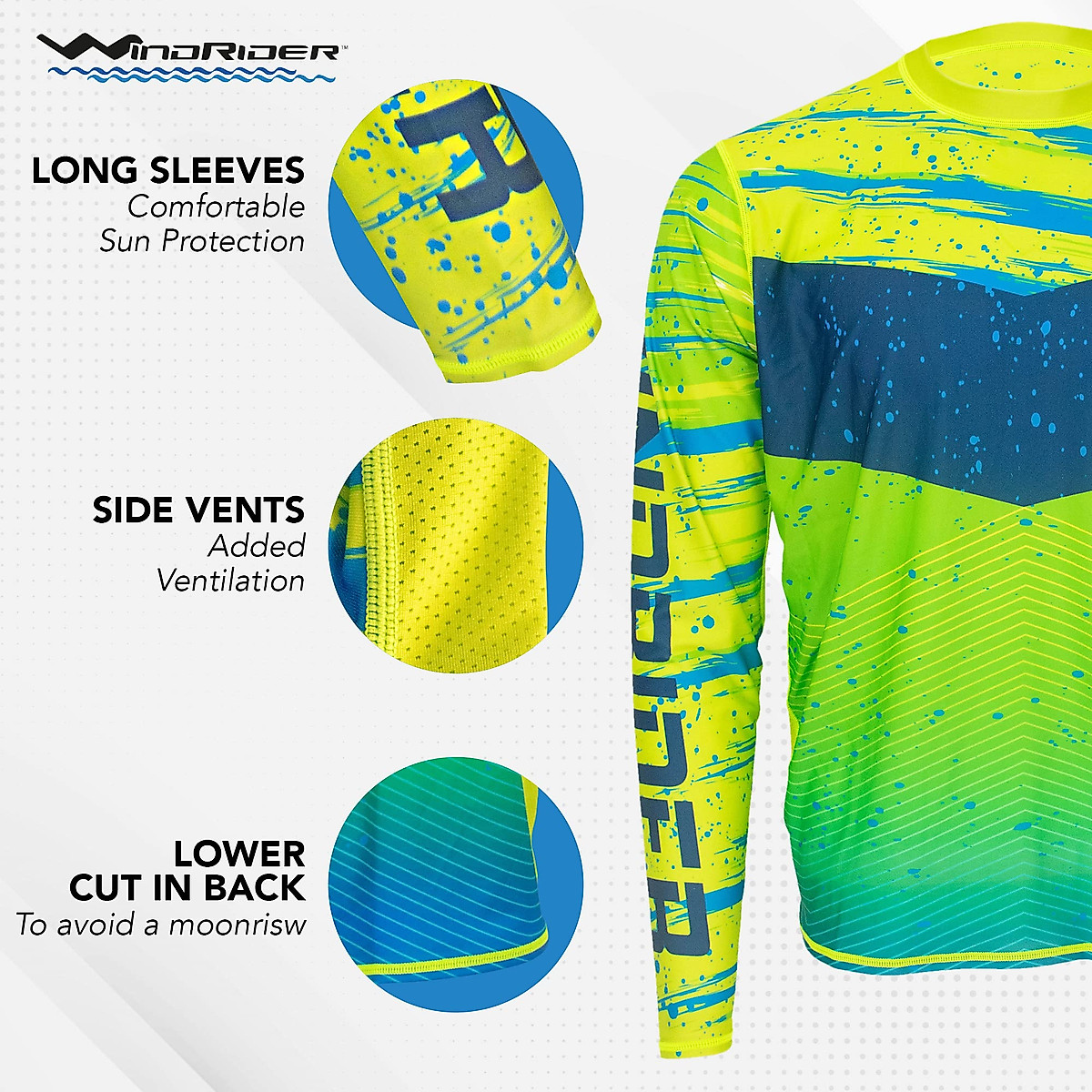 UPF50+ Long Sleeve Fishing Shirts for Men - Vented Sides, Light Weight, Wicking