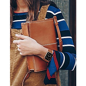 TOYOUTHS Elastic Band Compatible with Apple Watch Band Scrunchies Stretchy Solo Loop 41mm/40mm/38mm Soft Nylon Strap Replacement Wristband for iWatch Series 8/7/SE/6/5/4/3/2/1, Brown, XS