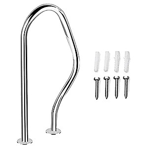 BTZHY Pool Handrails 3-Bends Easy Mount Hand Rail, 304 Stainless Steel ...