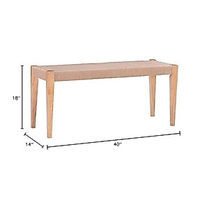 Powell Linon Patty Wood Dining Bench in Natural Brown