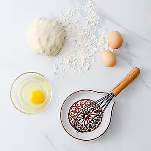 Misijuer Ceramic Stable Spoon Rest, Heat Resistant Spoon Holder for Kitchen Counter/Counter top/Stove Top, Dishwasher Safe, Modern White Farmhouse Kitchen Flower Décor