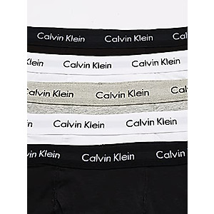 Calvin Klein Men's Cotton Stretch 5-Pack Boxer Brief, 2 Black, 2 White, 1 Grey Heather, L