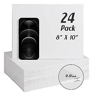 Simetufy Canvas Boards for Painting 8 x 10 inch, 24 Pack Painting Canvas Panels, Blank Canvases for Painting- Gesso Primed Acid-Free 100% Cotton Paint Canvas for Acrylics Oil Watercolor Tempera