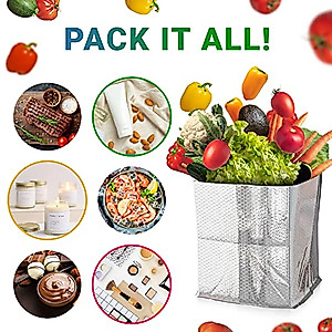 Amiff Thermal Insulated Box Liners 8 x 8 x 8 Inch. Metalized Foil Food Insulation Cooler Liners 10 Pack. Thermal Liner for Boxes. Insulated Box Liner with Adhesive Strip. Waterproof Cooler Liner