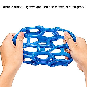 PATIKIL Horse Treat Ball Feeder, Rubber Goat Slow Feeding Hay Feeder Bag Relieve Stress Hanging with Rope for Stable Stall, Blue