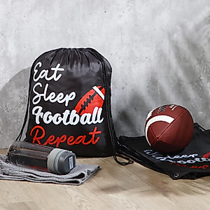 Windyun 16 Pcs Ball Drawstring Backpack Bulk Lightweight Draw String Bags Cinch Bags Drawstring Cinch Sack Tote(Football)