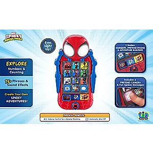 eKids Spidey and His Amazing Friends Toy Phone, Toddler Toys with Built-in Preschool Learning Games, Educational Toys for Toddler Activities and Pretend Play, for Fans of Spiderman Toys and Gifts