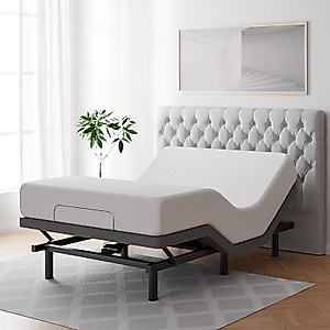 Tami Tami T600 Adjustable Bed Frame Split King Size with Remote & Massage - Syncable Electric Beds Bases w/Zero Clearance, Zero Gravity, Dual Side USB, Nightlight, Quiet Motor, 5 Min Easy Assembly
