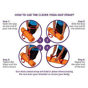 Clever Yoga Mat Strap Sling Adjustable Made With The Best, Durable Cotton – Comes With Our Special “Namaste” (Black)