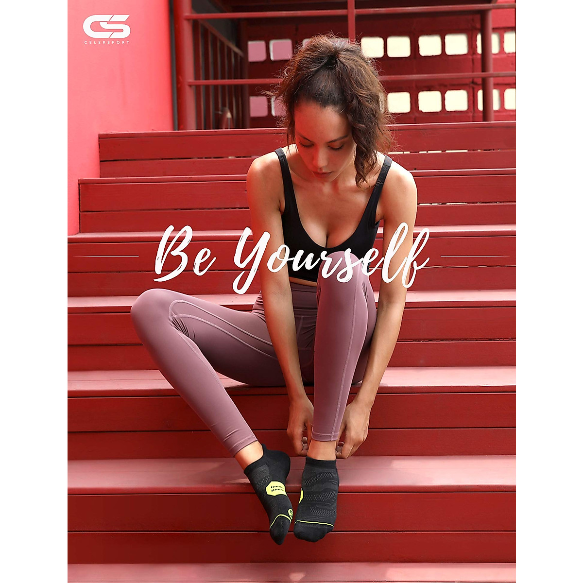 CS CELERSPORT 6 Pack Women's Ankle Running Socks Cushioned Low Cut Tab Athletic Socks, Black Mixed, Medium