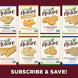 Back to Nature Crispy Wheat Crackers - Dairy Free, Non-GMO, Made with Wheat Flour & Sea Salt, Delicious & Quality Snacks, 8 Ounce