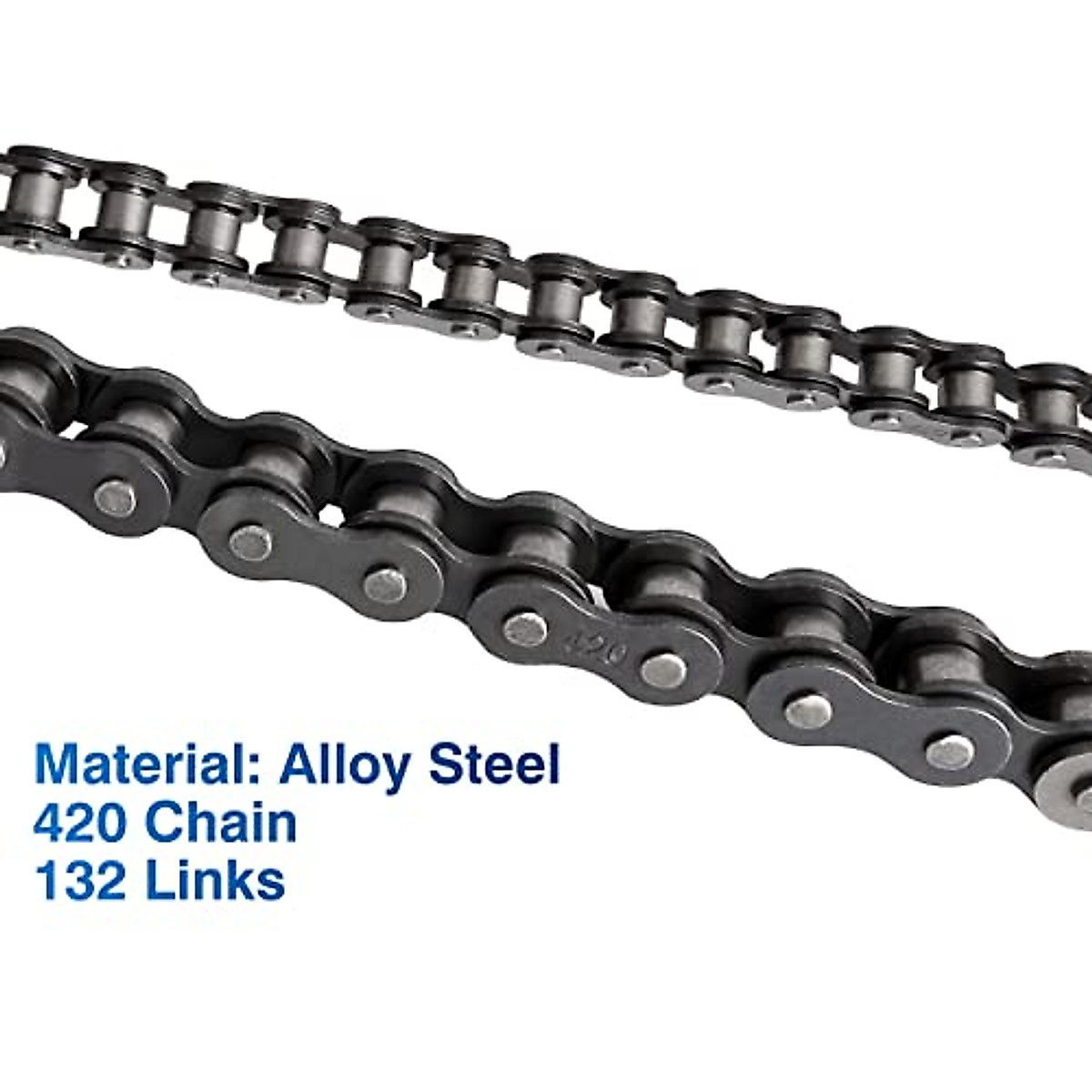 420 Motorcycle Chain - 420 Standard Roller Chain 132 Link + Chain Breaker for 110cc 125cc Dirt Pit Bike ATV Quad Go Kart Scooter Mini Bike