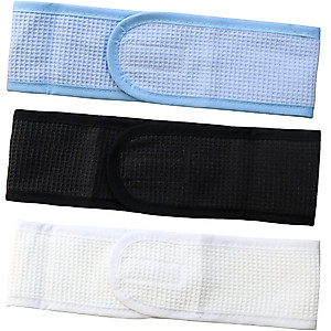 NODG 3 Pieces Spa Facial Headband Make Up Wrap Head, Sport Wrap Girls Headband Polyester Adjustable Towel, Makeup Headband for Shower Bath,Terry Cloth Headband Adjustable Towel for Face Washing,Shower