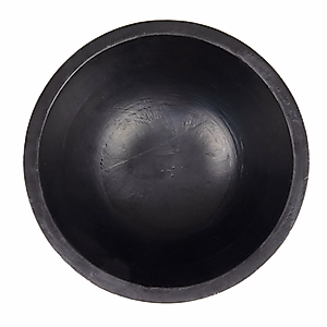 Creative Co-Op Boho Wood Pedestal Serving Bowl, Black Finish