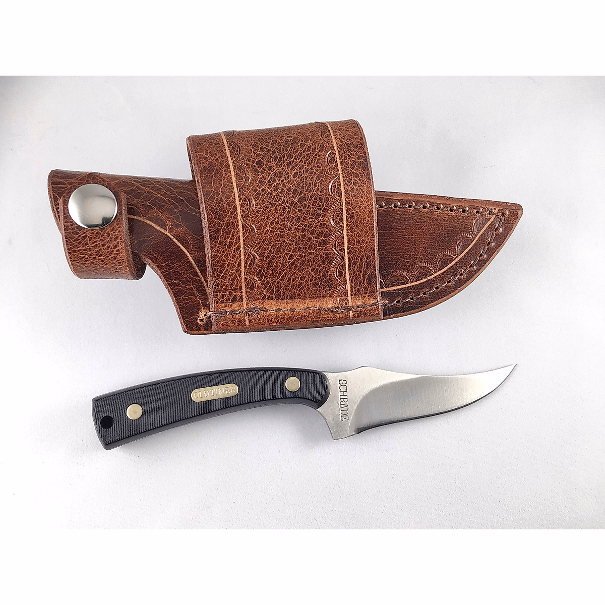 Custom Leather Sheath for Schrade Old Timer Sharpfinger 152ot Knife | Cross Draw Fits Right or Left-Hand Side | Tough and Durable | Sheath ONLY (Antique Brown)