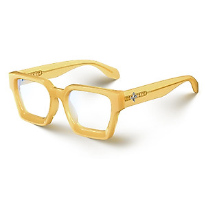 VISOONE Blue Light Blocking Glasses with TR97 Rectangle Frame and Chic Preppy Look for Women Men RIVER