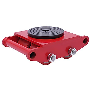 Industrial Machinery Mover,6T/13200lbs Heavy Duty Machine Dolly Skate for Industrial Moving Equipment,Machinery Roller Mover Cargo Trolley with 360°Rotation Cap and 4 PU Anti-Slip Rollers (Red)