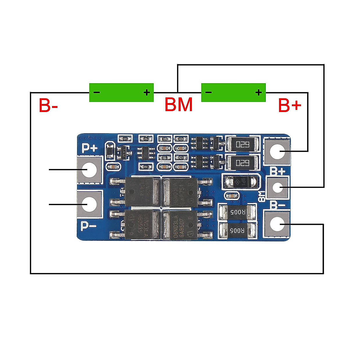 UMLIFE 5PCS 2S 10A 18650 BMS Lithium PCB Protection Boards 8.4V 7.4V 8.4V-9V for Li-ion Lipo Battery Cell Pack with Balance Function