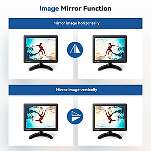 Eyoyo 8 Inch Small Monitor, 1024x768 4:3 IPS Mini HDMI Monitor Support HDMI/VGA/AV/BNC Input with Remote Control & Built-in Speakers, Security Monitor for Computer Raspi CCTV Camera