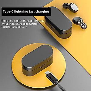Wireless Bluetooth 5.0 Headset Touch Control- Bluetooth Headset Intelligent Noise Reduction Hd Call -Waterproof,Rich- and Full Bass,Long Standby Time,Compatible with iOS&Android for Sports Gym