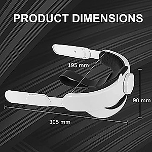 Mogzank VR Headband for Quest 2, Replacement for Elite Strap Clock Button Adjustable Non-Slip Head Strap VR Accessories