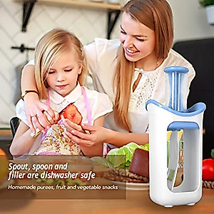 YEmirth Baby Food Maker with 10PCS Pouch, Squeezes Station Fresh Fruit Juice Puree Squeezer Reusable Storage Bags for Snacks Storage, Perfect Home Outdoor Camping Traveling(A1)