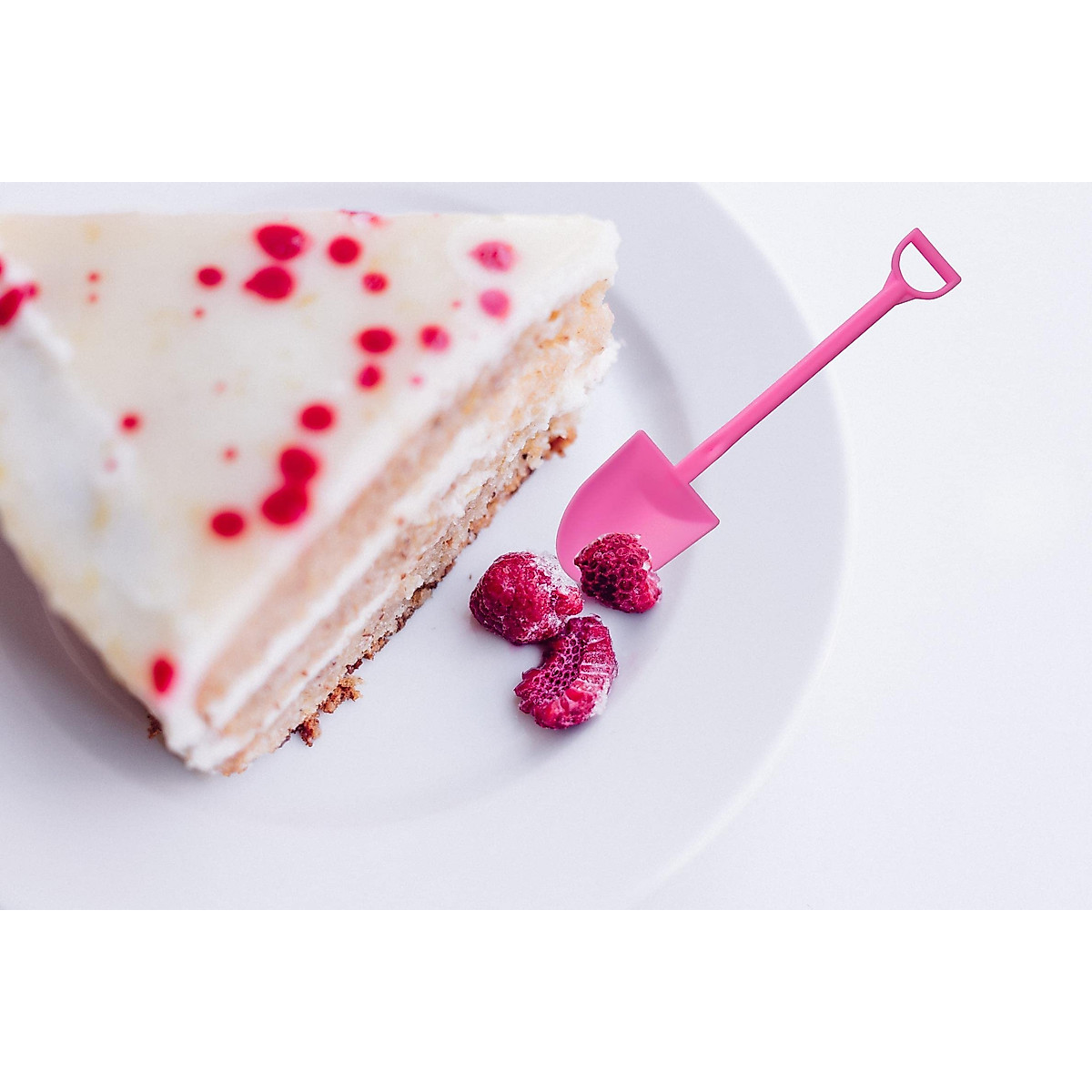 OaaXbbECco Novelty Mini Shovel Shape Spoons Cute Disposable Plastic Dessert Spoons