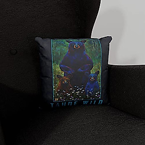 Tahoe Wild Sentinel Bear Canvas Throw Pillow for Couch or Sofa at Home & Office from Oil Painting by Artist Kari Lehr 18" x 18".