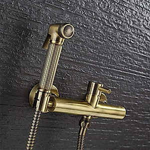 icVantA Bathroom Brass Antique Bronze Finished Bidet Faucet Toilet Bidet Shower Set Portable Bidet Spray 1.5M Hose Handheld Bidet Toilet，