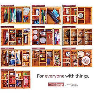 Cookbook People Multikeep Personalized Name Box - Classic Filigree Bamboo Storage Organizer with Latching Lid